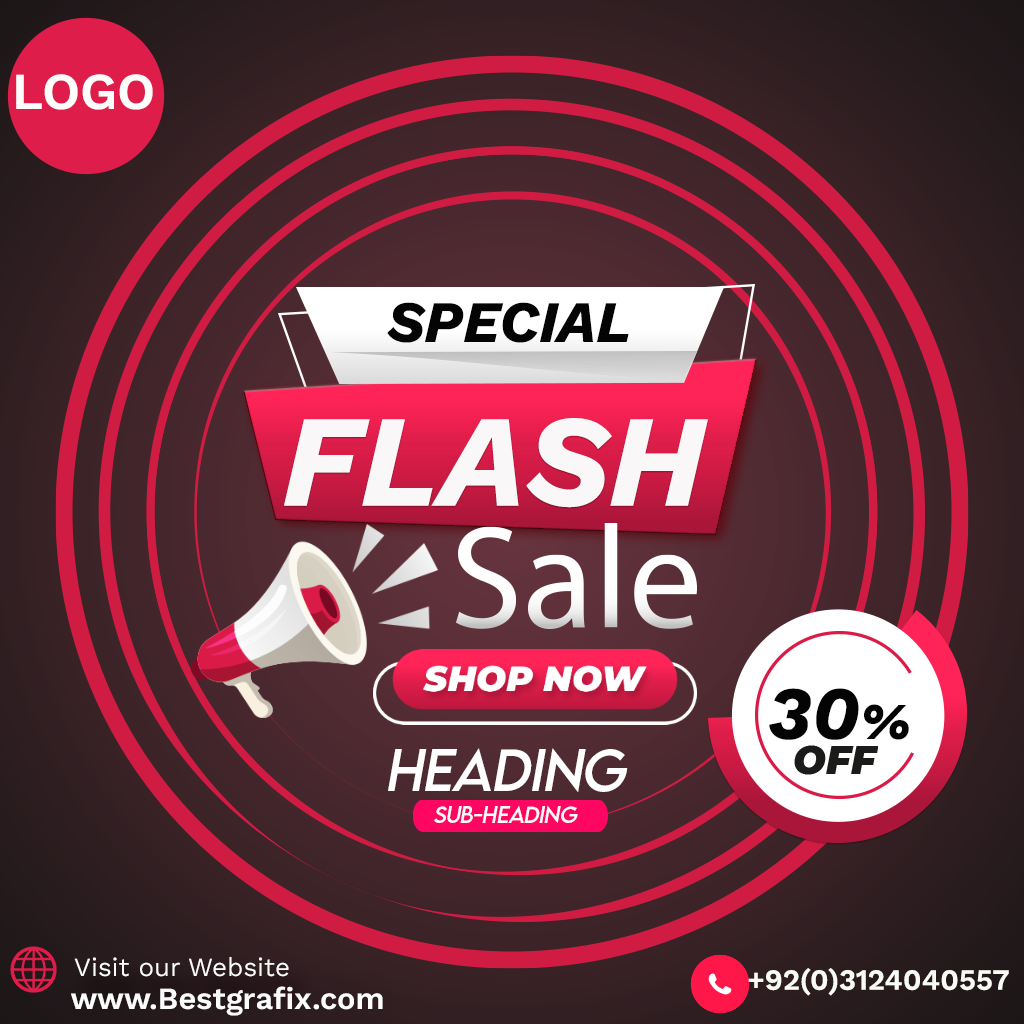 Sales Promotion Poster PSD Template, Flash Sale Banner | BestGrafix.com