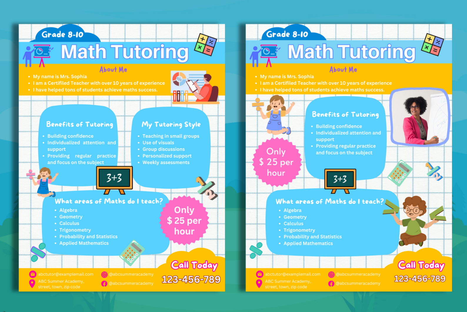 Math Tutoring Flyer Template | Canva Flyer Templates | Math Tutor ...
